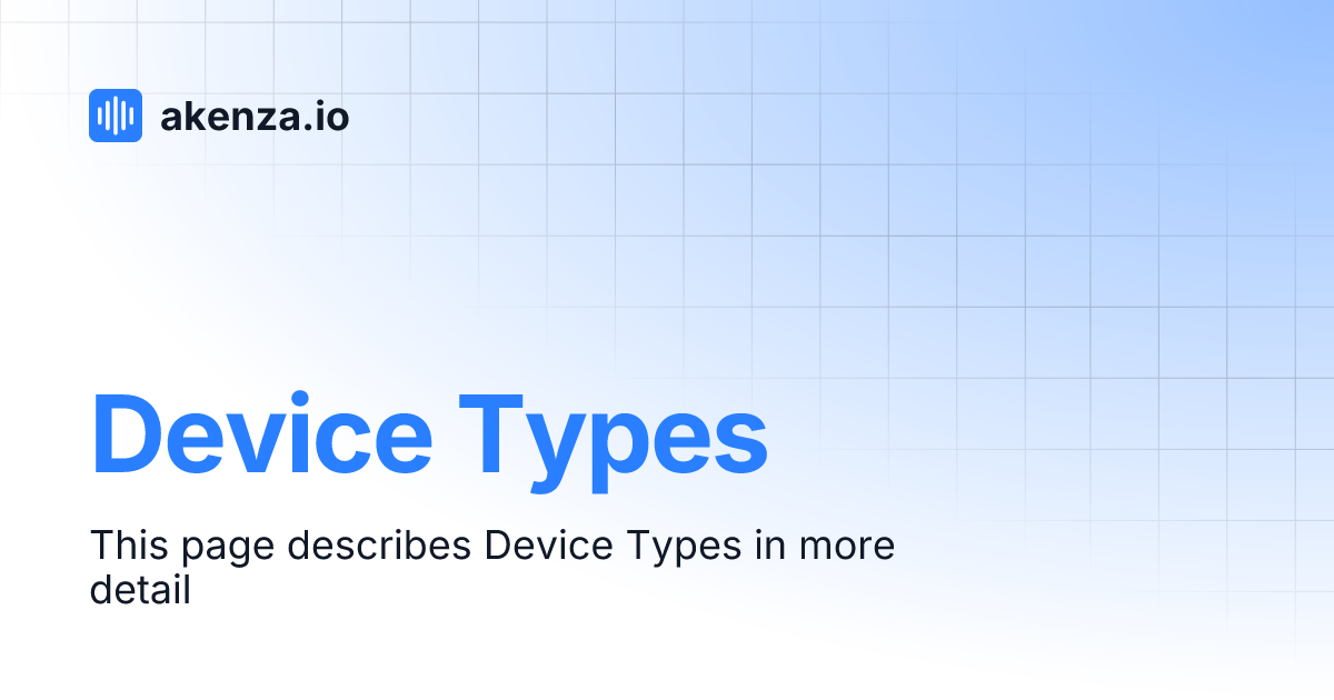 Device Types | akenza.io