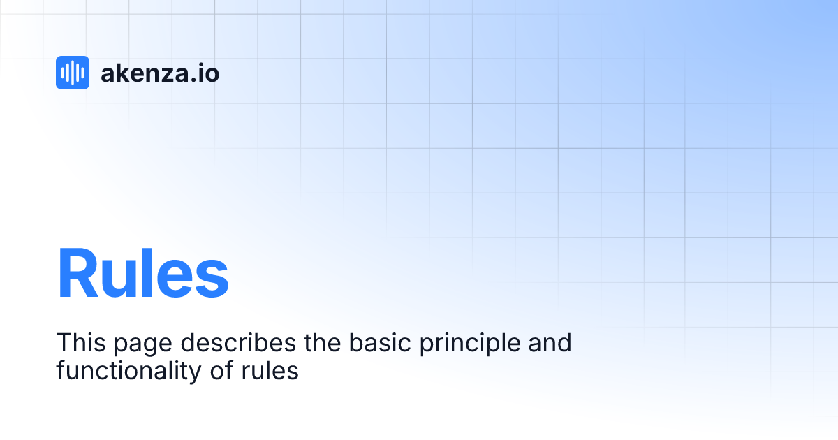 Rules | akenza.io