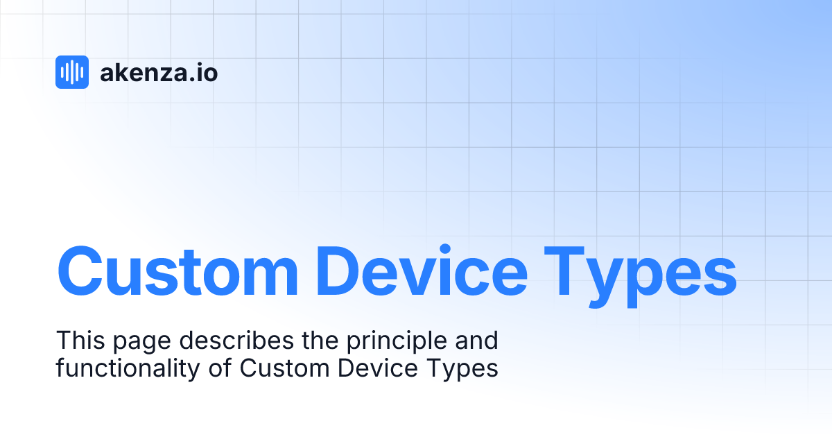 Custom Device Types | akenza.io