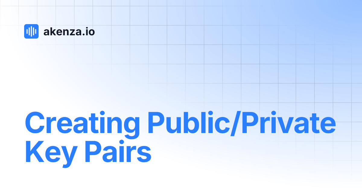 Creating Public/Private Key Pairs | akenza.io