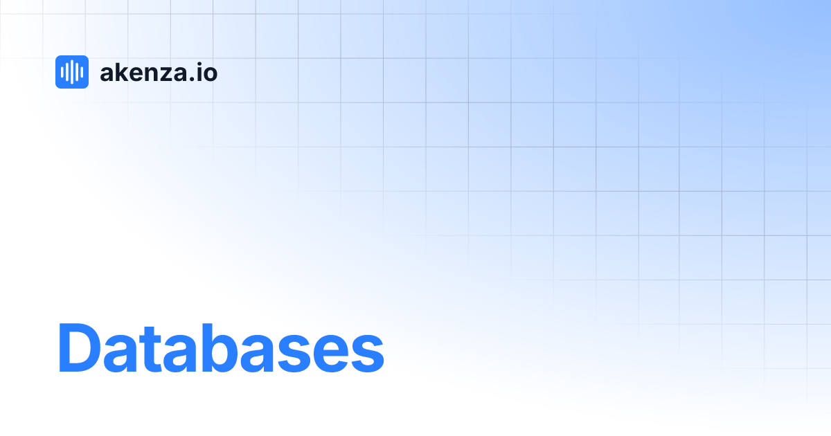 Databases | akenza.io